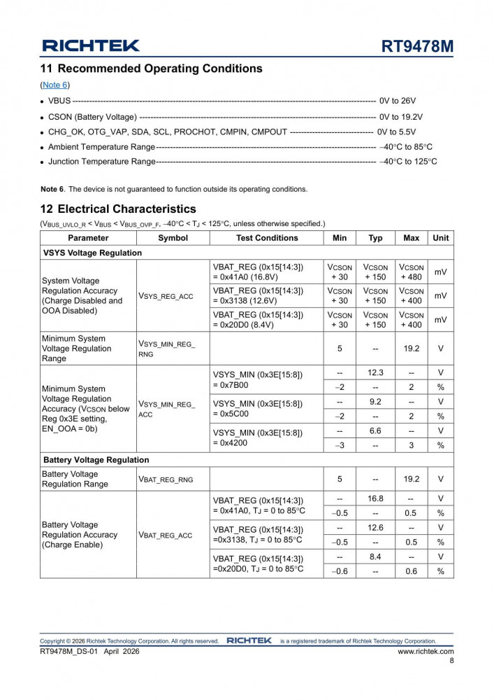 RT9478M datasheet page 8