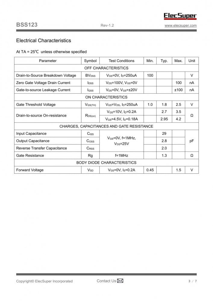 BSS123 datasheet page 3
