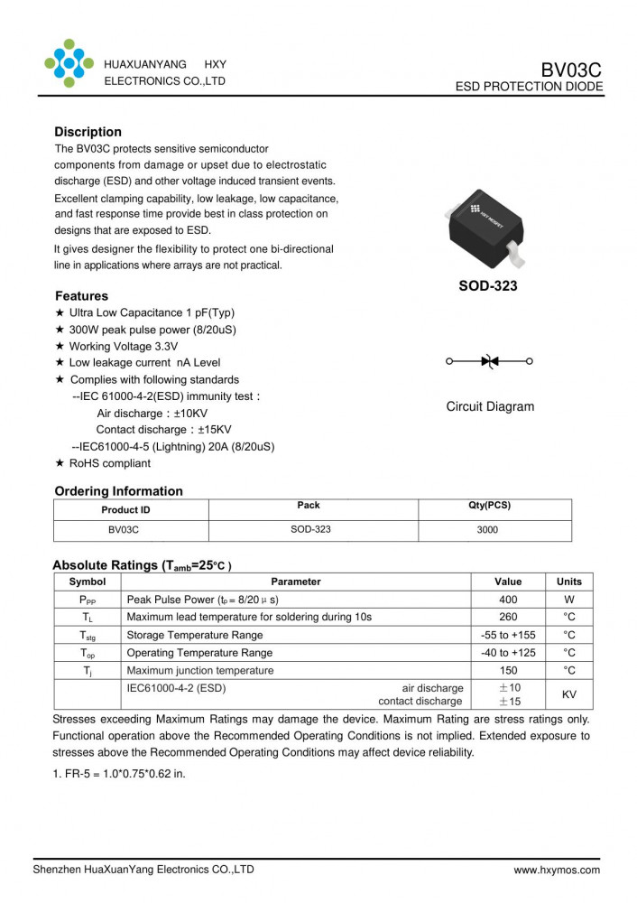 BV03C datasheet page 1