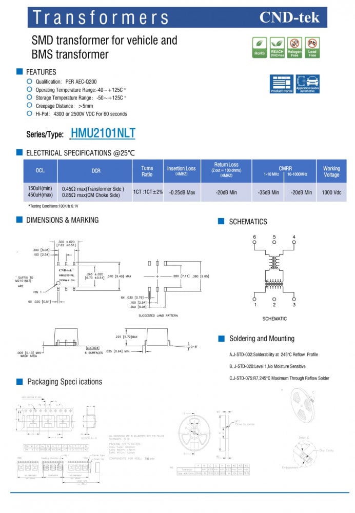 HMU2101NLTP-CND technical document page