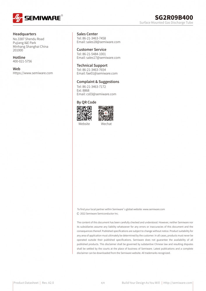 SG2R09B400 technical document page 4