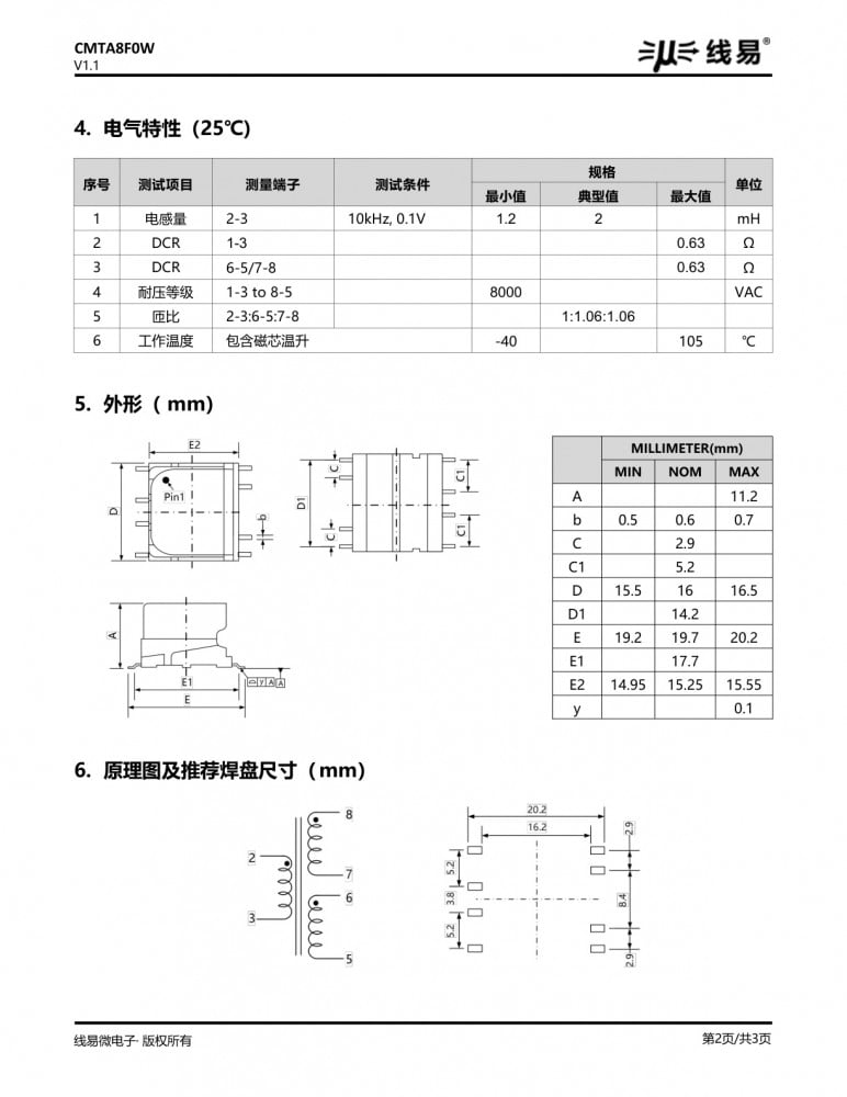 CMTA8F0W datasheet page 2