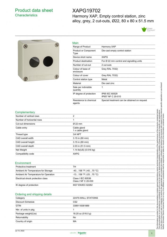 XAPG19702 technical document page 1
