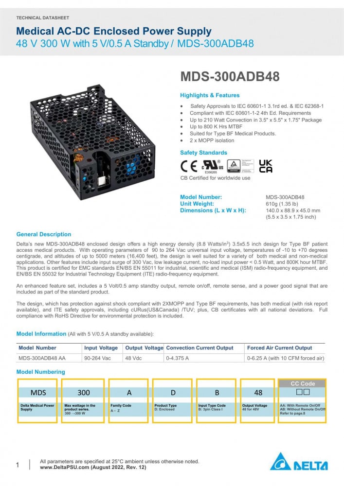 MDS-300ADB48 AA datasheet page 1