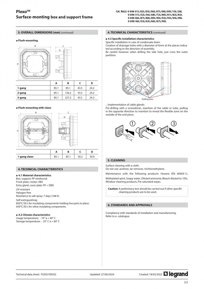 Legrand Plexo technical document image, page 2