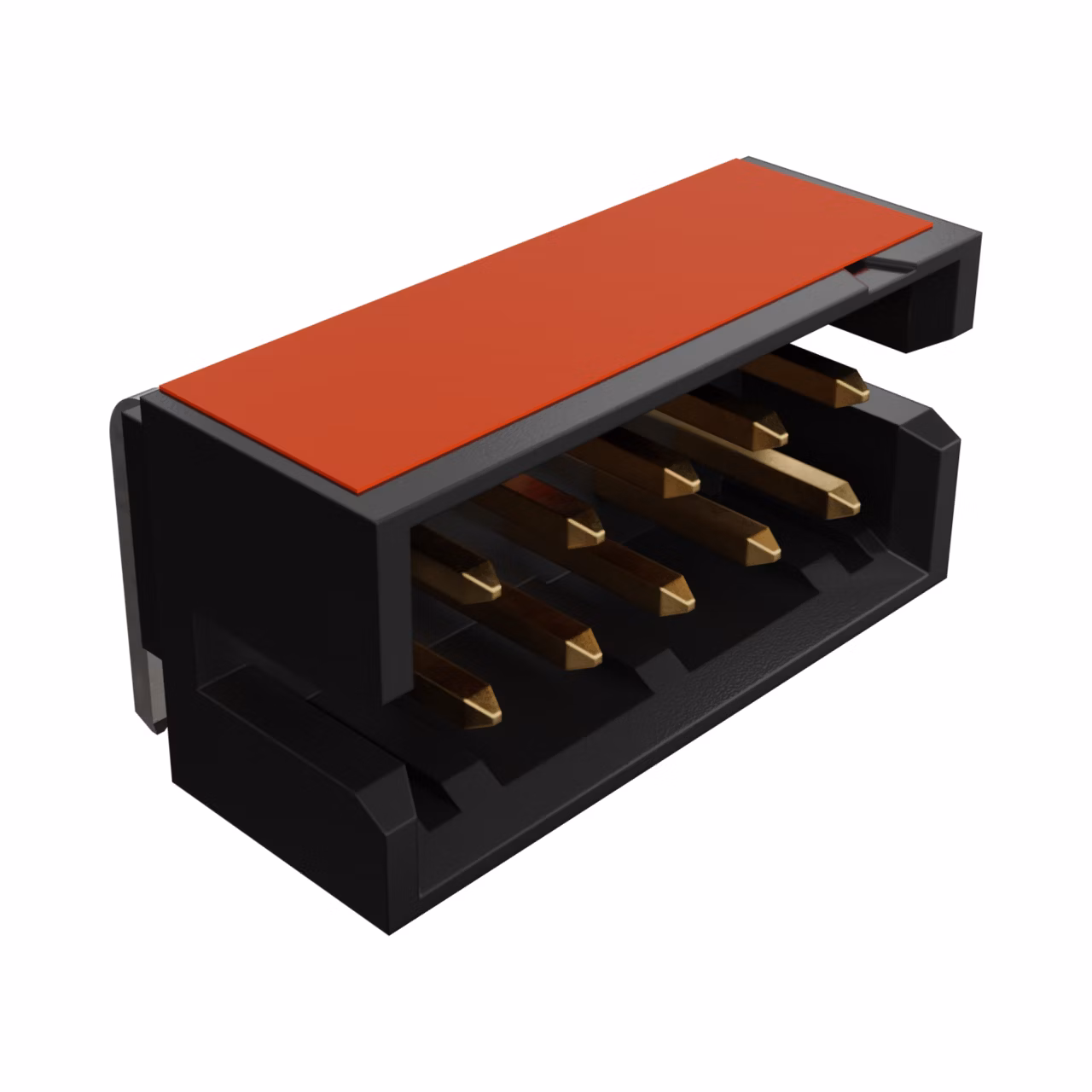 2.00mm Pitch, Milli-Grid PCB Header, Dual Row, Right-Angle, Through Hole, 10 Circuits, 0.38µm Gold (Au) Plating, 2.92mm Tail Length, Dual Side Slots, Center Polarization, Tube