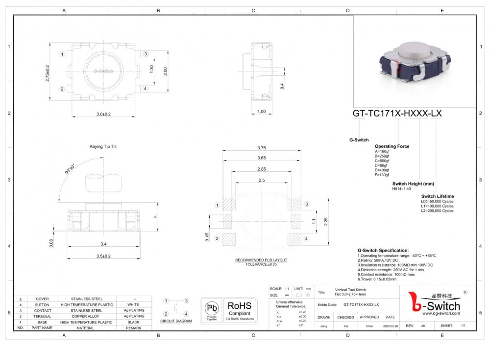 GT-TC171D-H014-L1 technical document page