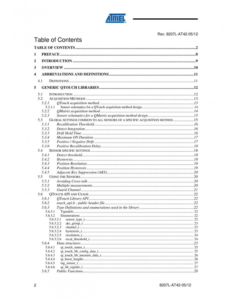 QTouch Library document page 2