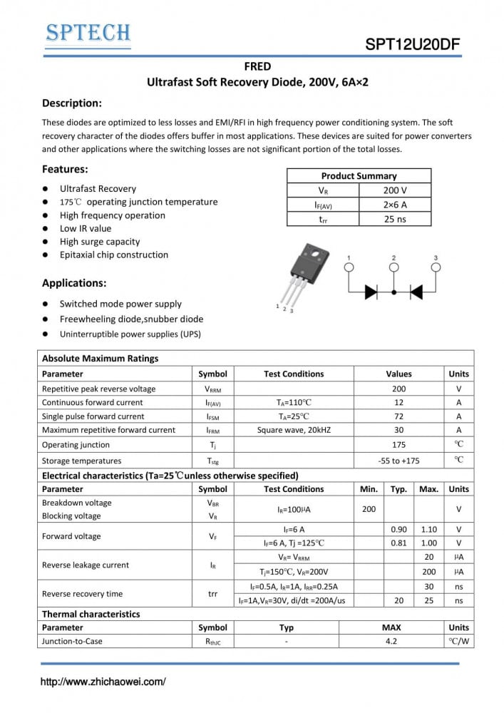 SPT12U20DF datasheet page 1