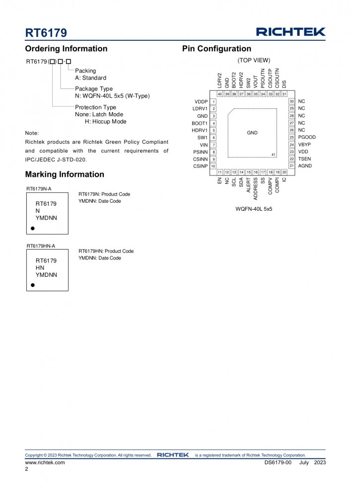 RT6179 datasheet page 2