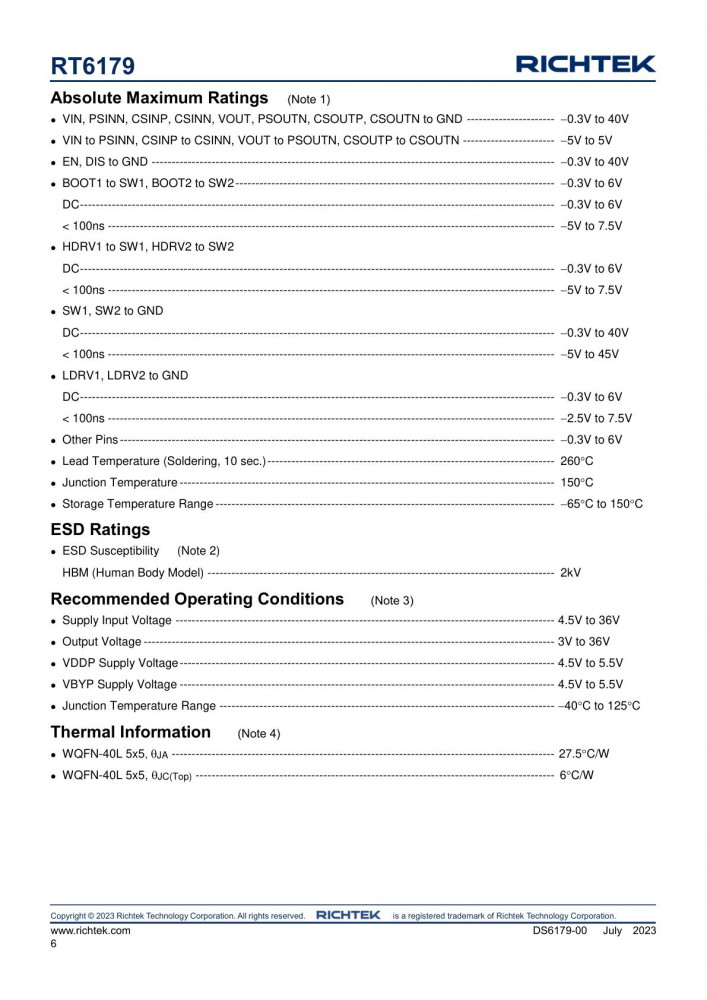 RT6179 datasheet page 6