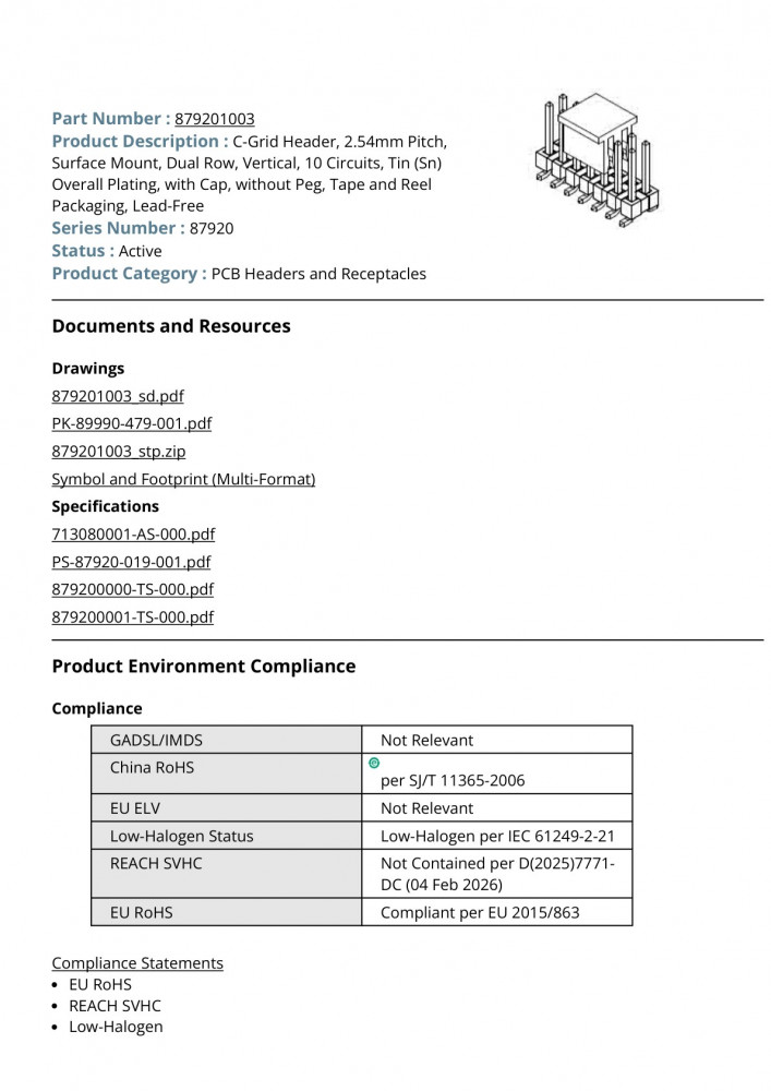 879201003 technical document preview, page 1