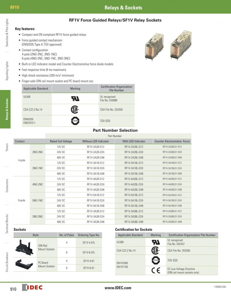 RF1V relay technical document, page 1