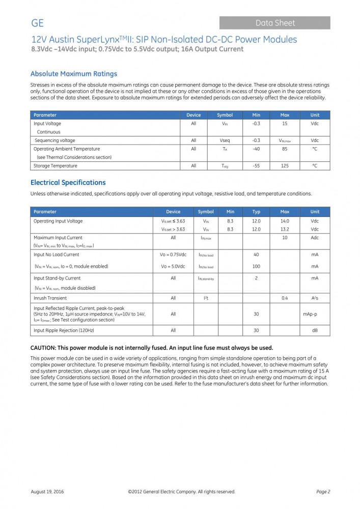 ATA016A0X3 datasheet page 2