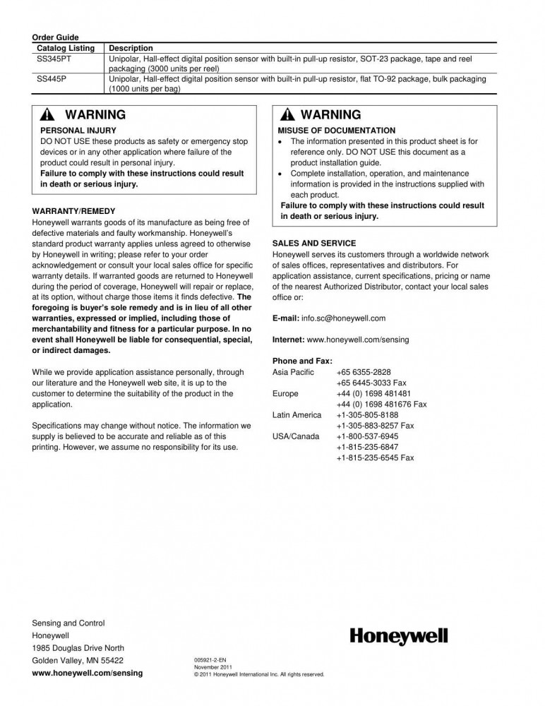 SS345PT technical document page 4