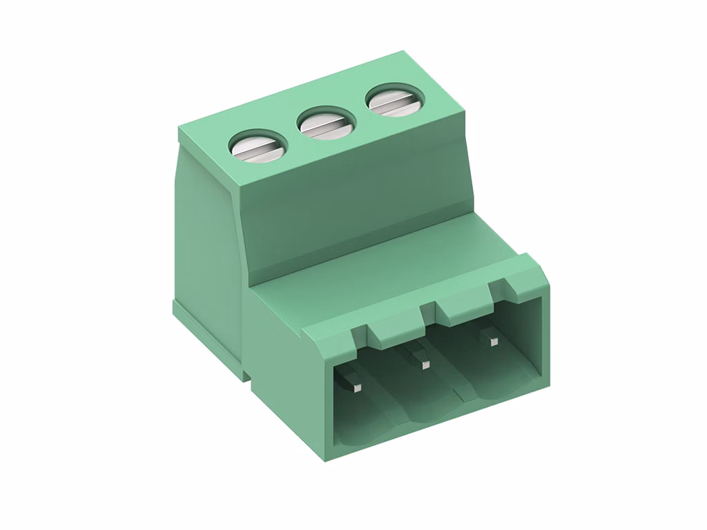 5.08mm Pitch Eurostyle 180° Wire Entry Plug, without Mounting Ends, 3 Circuits, Green for sale