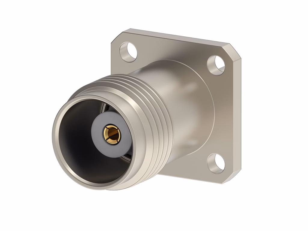 TNC Jack, Straight, PCB Receptacle, Through Hole, Brass Body, Nickel (Ni) Plated, IP68, 50 Ohms for sale