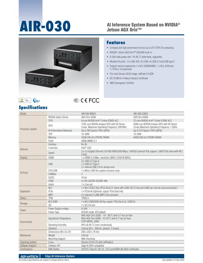 AIR-030 technical document page 1