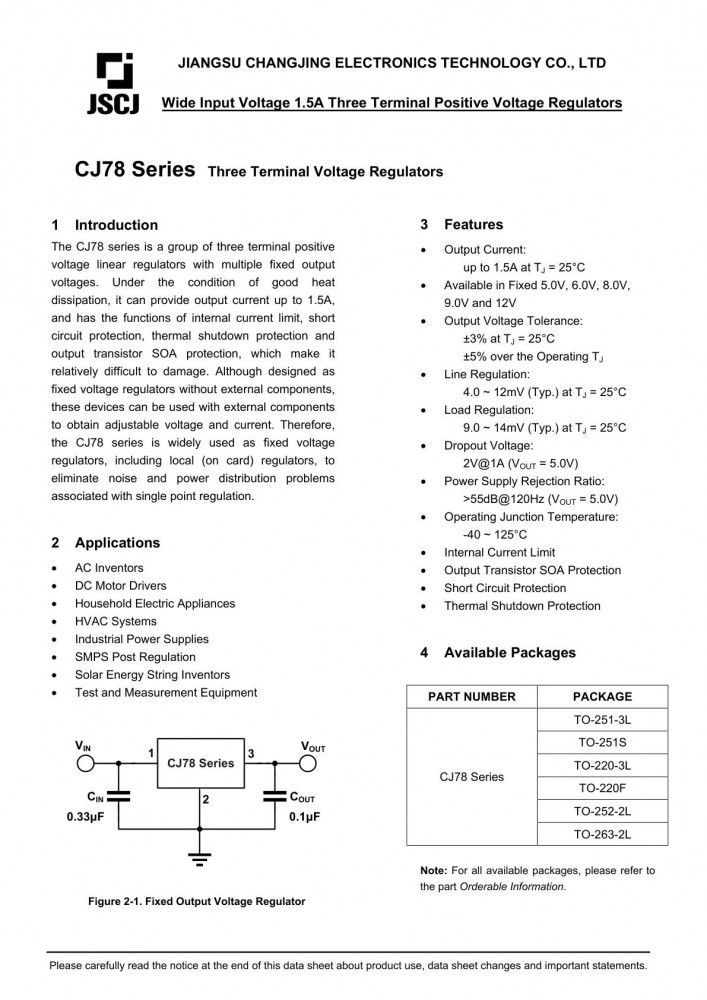 CJ7808 datasheet page 1
