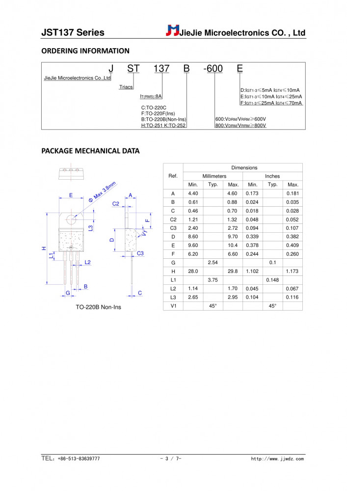 JST137 series datasheet page 3