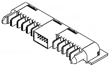 2.00mm, 3.00mm Pitch EXTreme Ten60Power Right-Angle Plug Assembly with Guide Pins, 3 Power Circuits, 30 Signal Circuits, 30 Signal Circuits, 3 Power Circuits