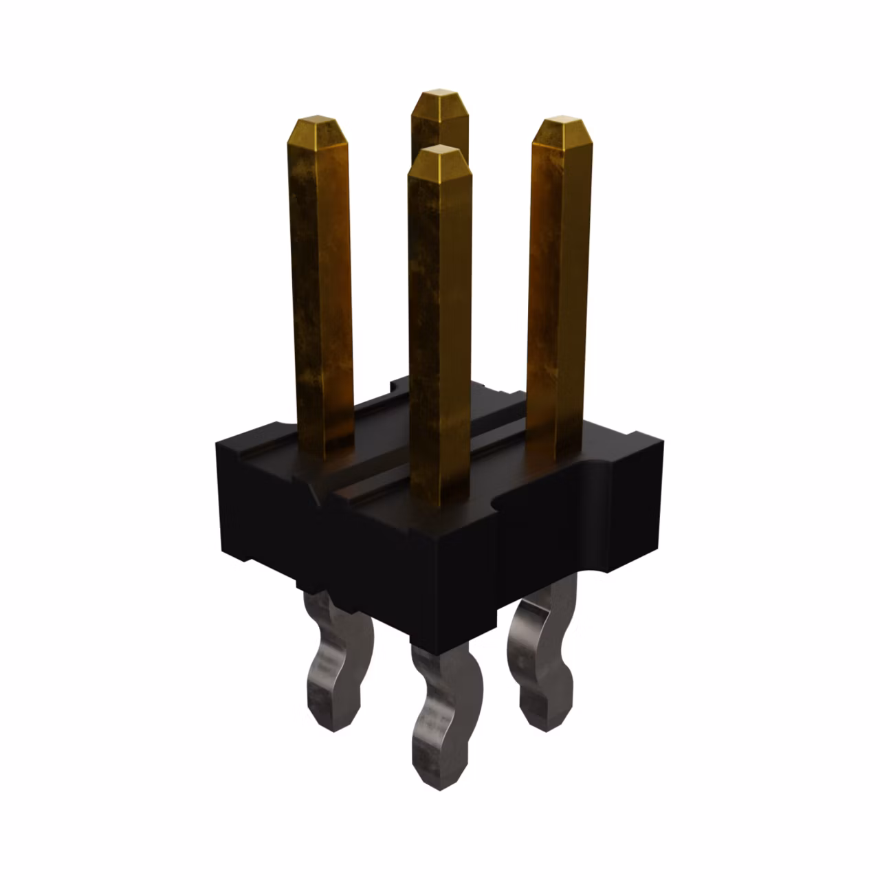 2.00mm Pitch Milli-Grid Straddle Mount Header, 4 Circuits, 0.38µm Gold (Au) Selective Plating, Lead-Free for sale