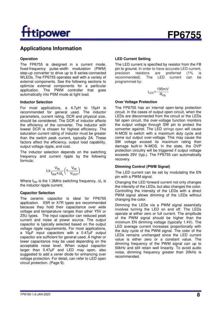 FP6755 datasheet page 8