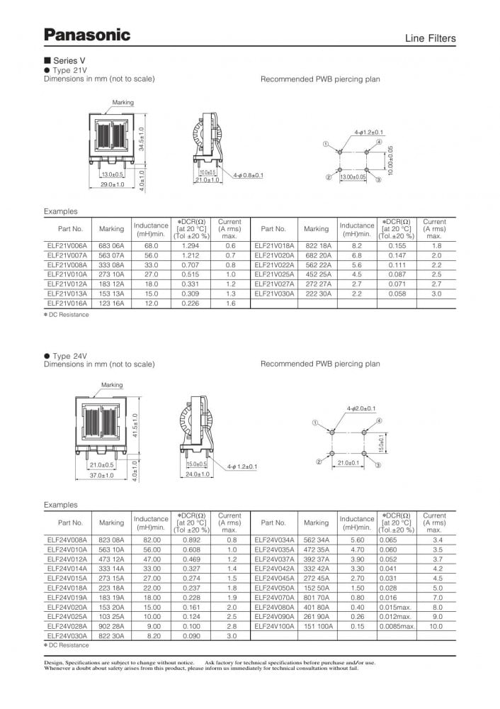 Panasonic Series V document page 3