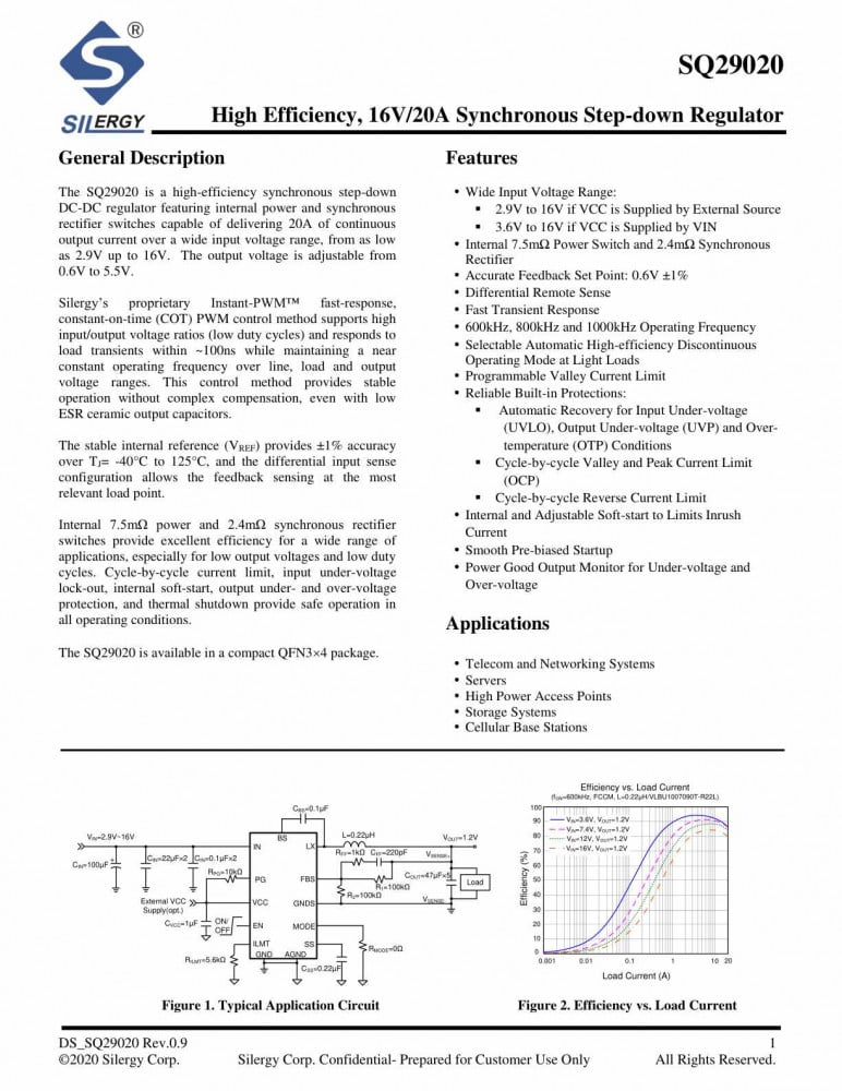 SQ29020VDC datasheet page 1