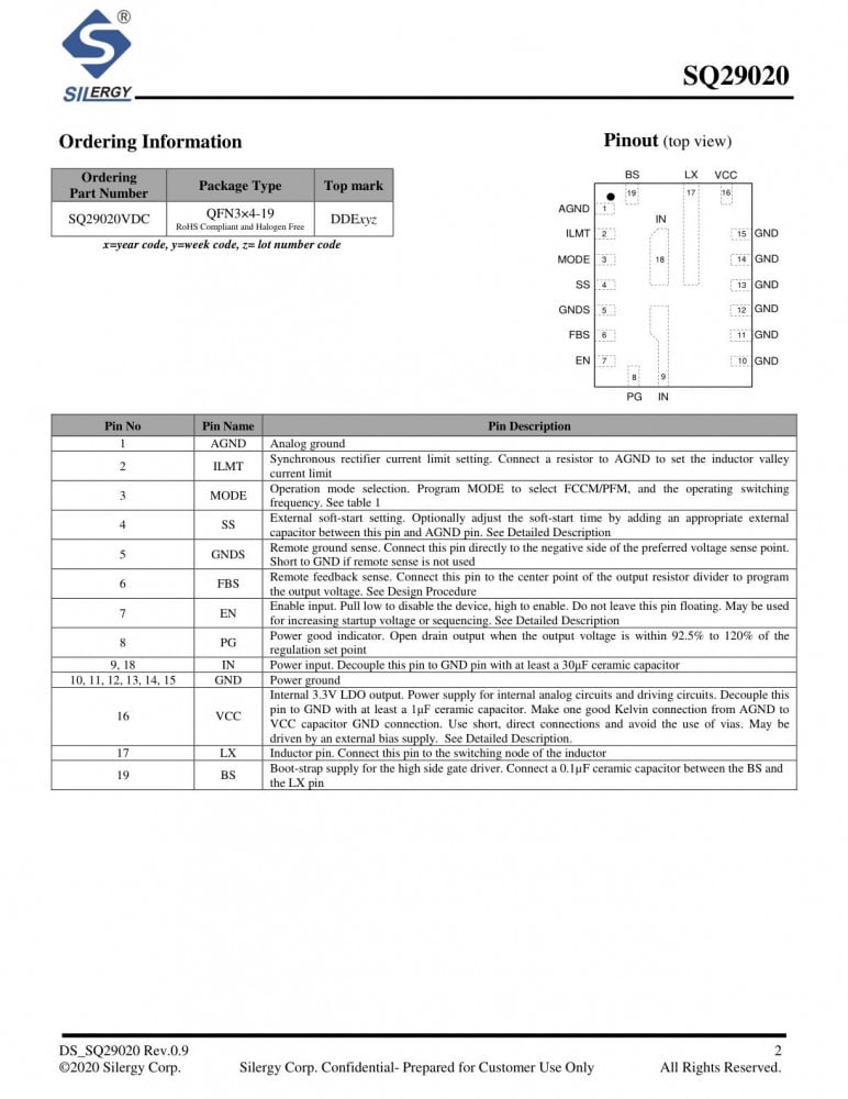 SQ29020VDC datasheet page 2