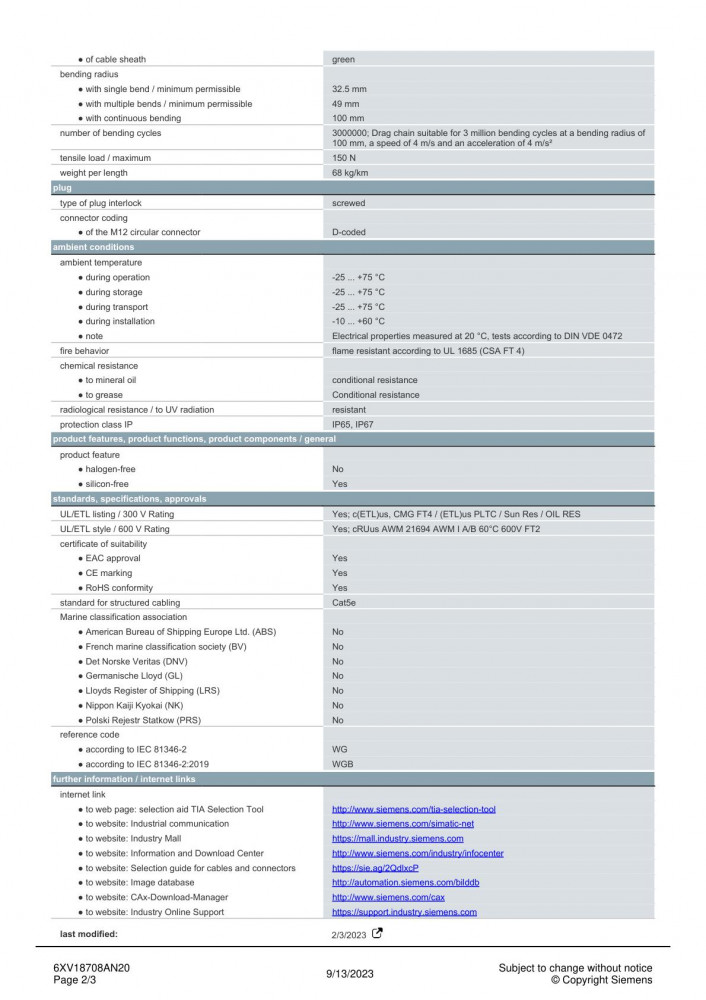 6XV18708AN20 technical document page 2