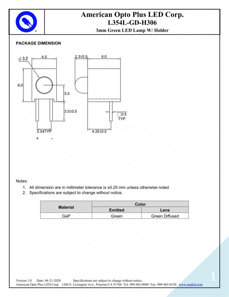 L354L-GD-H306 datasheet page 1