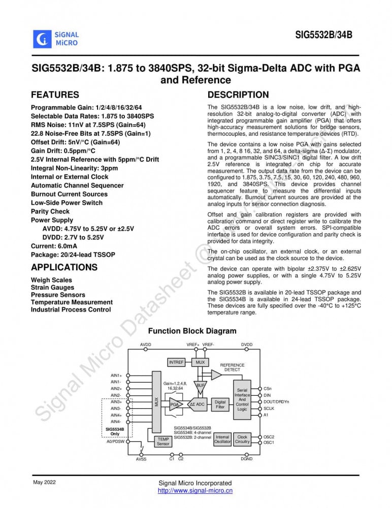SIG5534B datasheet page 1