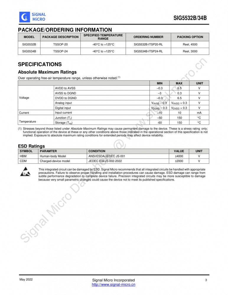 SIG5534B datasheet page 3