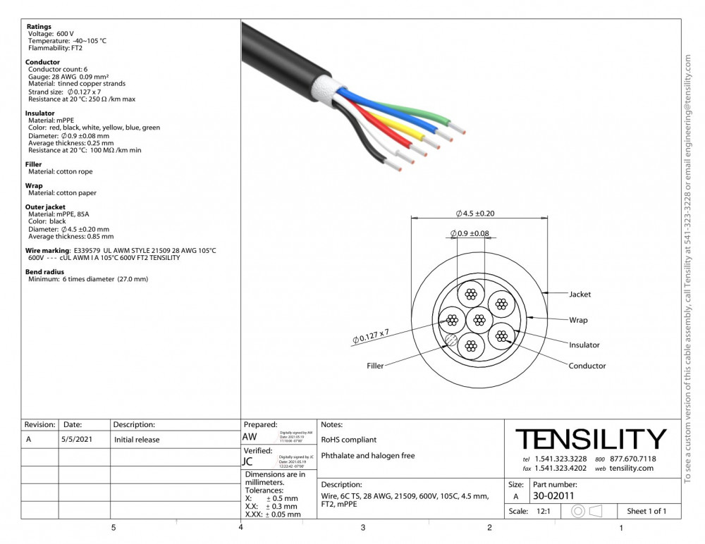 Tensility International 30-02011 product drawing preview