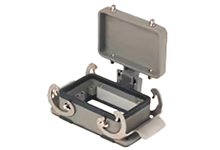 Heavy-Duty Standard (STD) Double Lever Bulkhead Mount Housing, Die-cast Aluminum, with 2 Levers, with Cover, with Gasket, Size 32A «66x40», Grey for sale