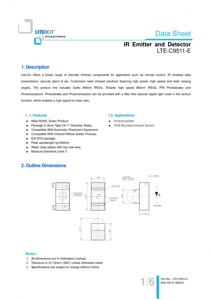 LTE-C9511-E datasheet page 2