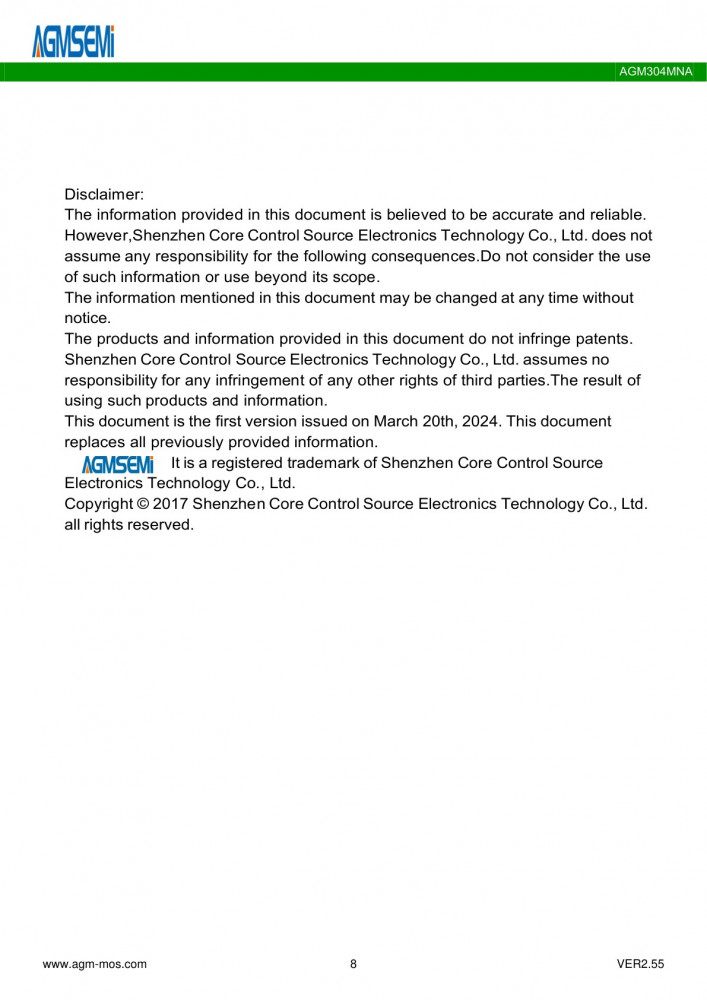 AGM304MNA datasheet page 8