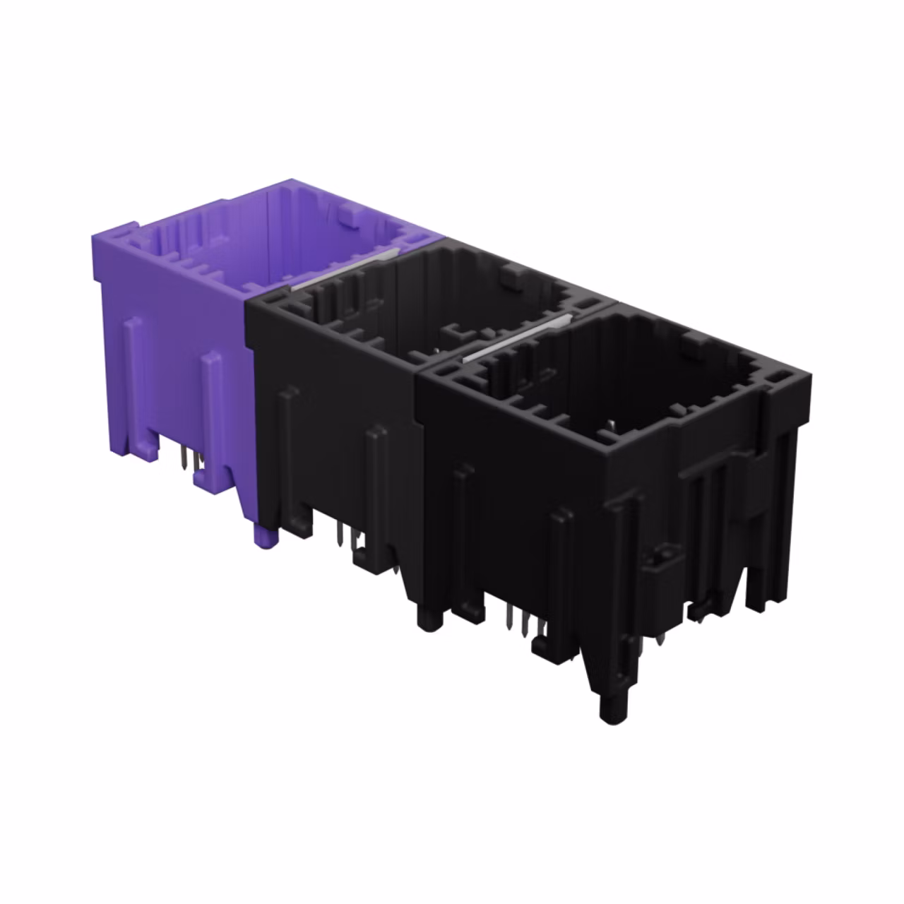 stAK50h 3 Bay Vertical Hybrid Header, 87 Circuits, Bay 1: 32 Circuits/Key 4/Purple; Bay 2: 28 Circuits/Key 1/Dark Gray; Bay 3: 27 Circuits/Key 1/Black; Tube for sale