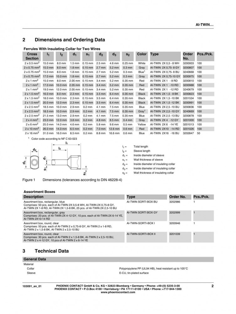 Phoenix Contact AI-TWIN ferrule datasheet page 2