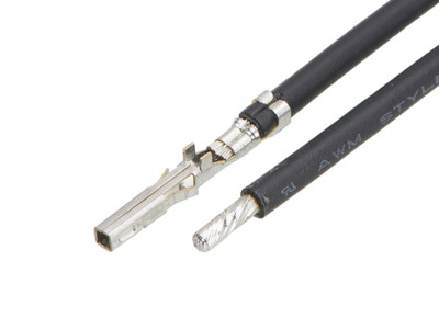 Pre-Crimped Lead OneBlade Female-to-Female, 1.00µm Tin (Sn) Plating, 300.00mm Length, 28 AWG, Black
