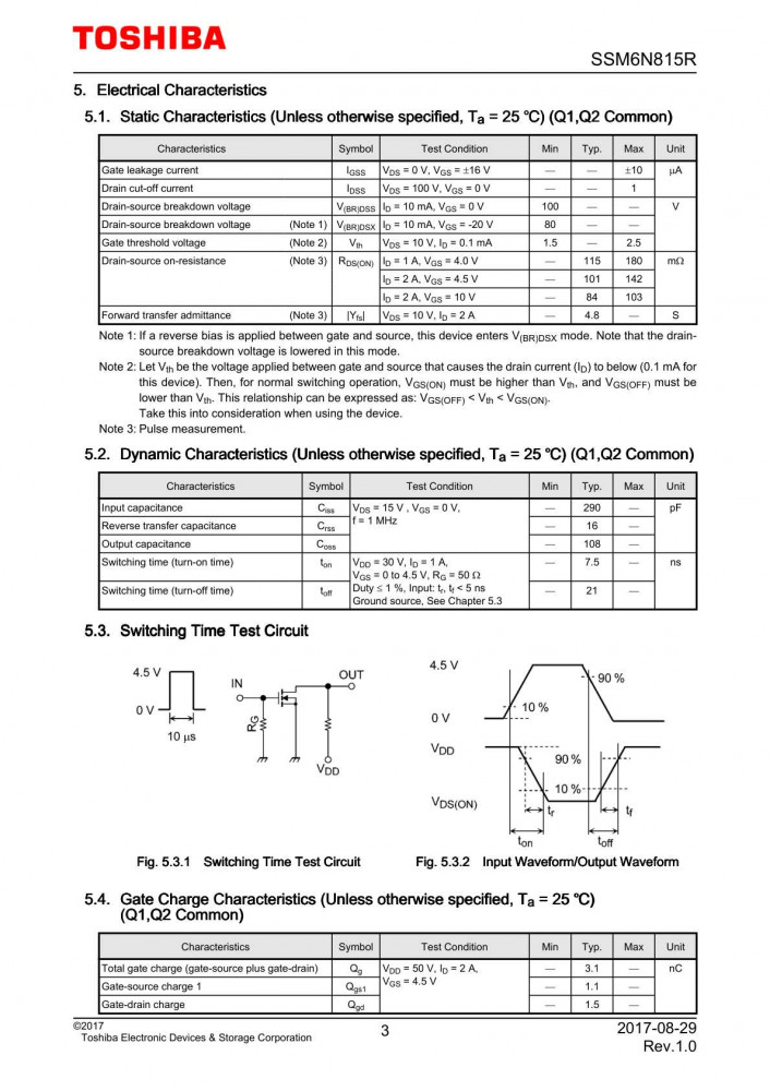 SSM6N815R LF datasheet page 3