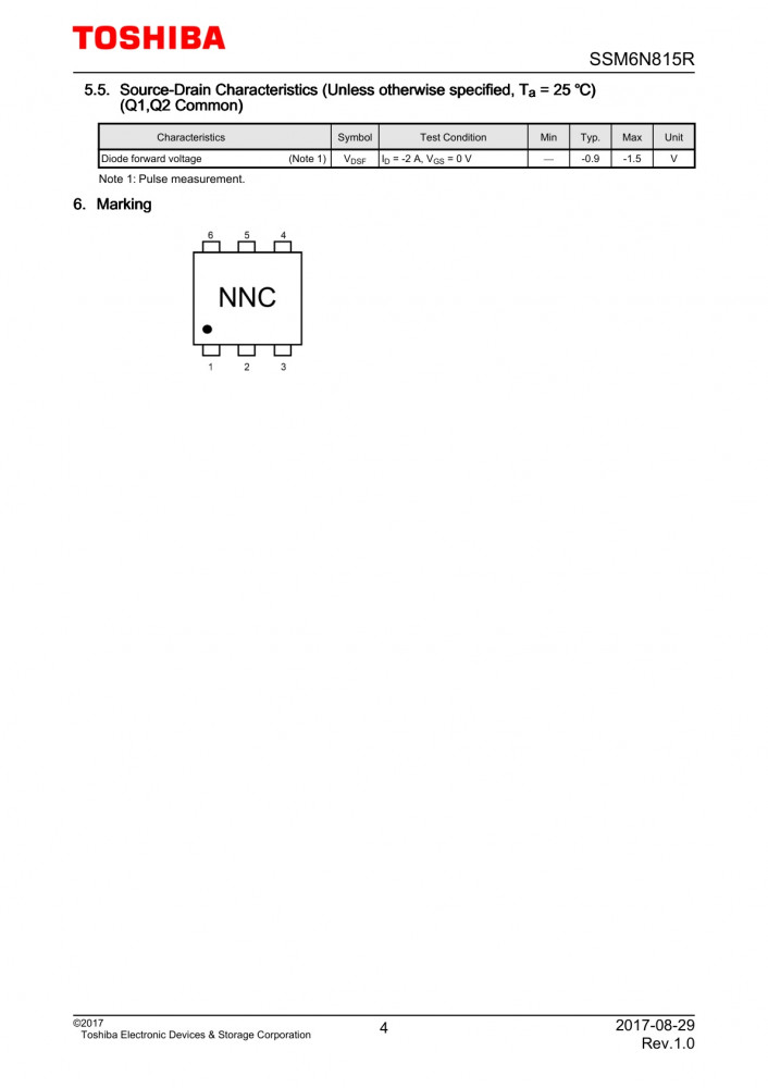 SSM6N815R LF datasheet page 4