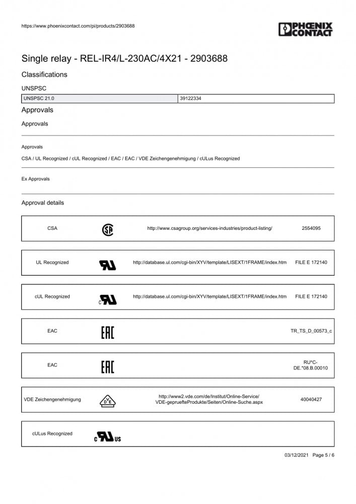 Phoenix Contact 2903688 technical document page 5