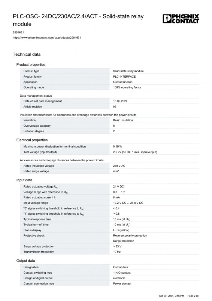 Phoenix Contact 2904631 technical document page 2