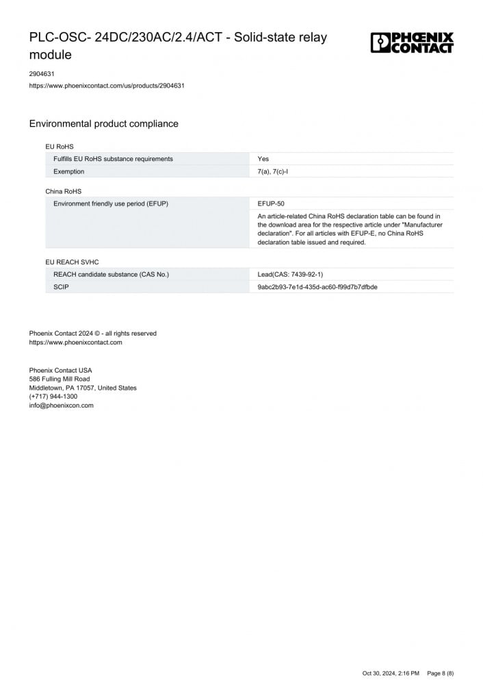 Phoenix Contact 2904631 technical document page 8