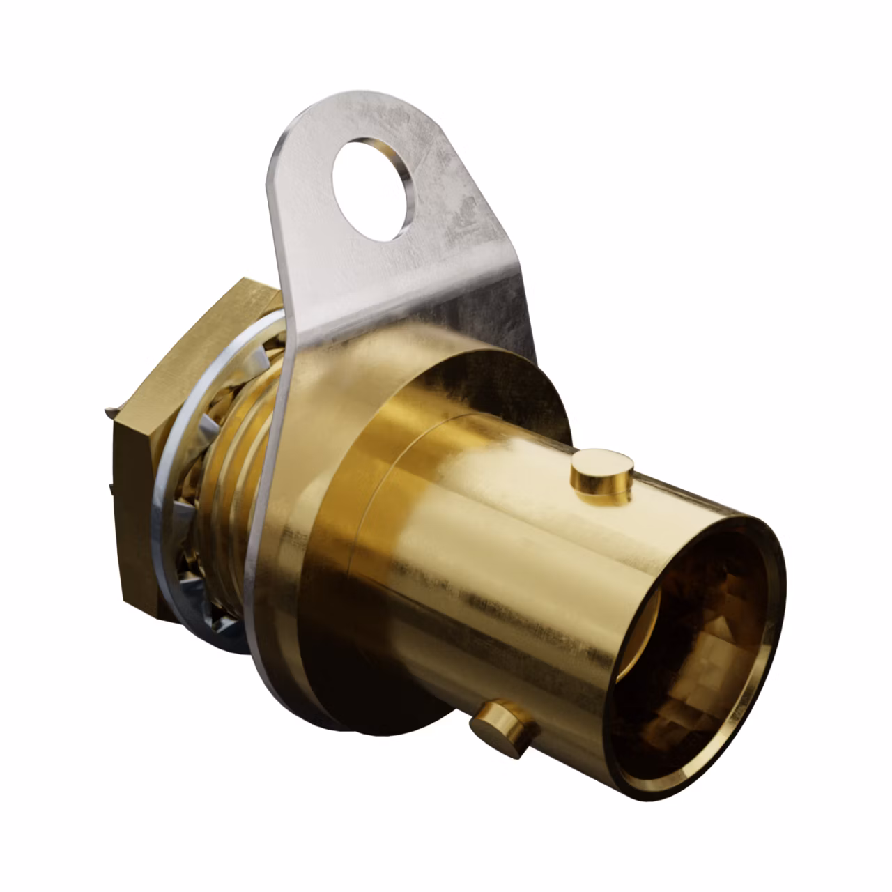Triax Jack, Straight, Bulkhead 3 Lug with Solder Cup Contact, Gold (Au) Plated, Bag, 75 Ohms for sale
