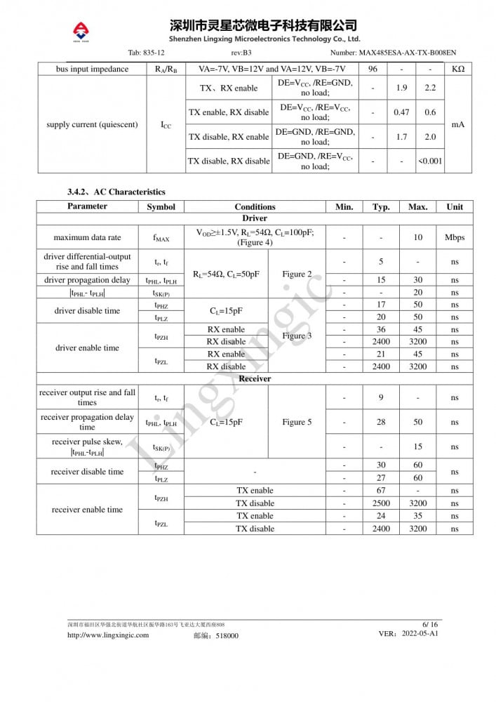 MAX485ESA(LX) datasheet page 6