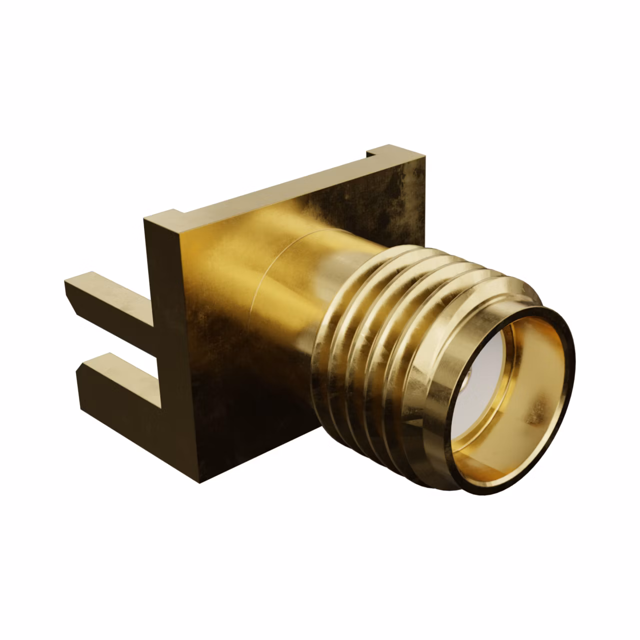 SMA Jack, Straight, PCB Receptacle, Edge Mount, Brass Body, 0.25µm Gold (Au) Plating, 20 Pieces Per Tray, 50 Ohms for sale