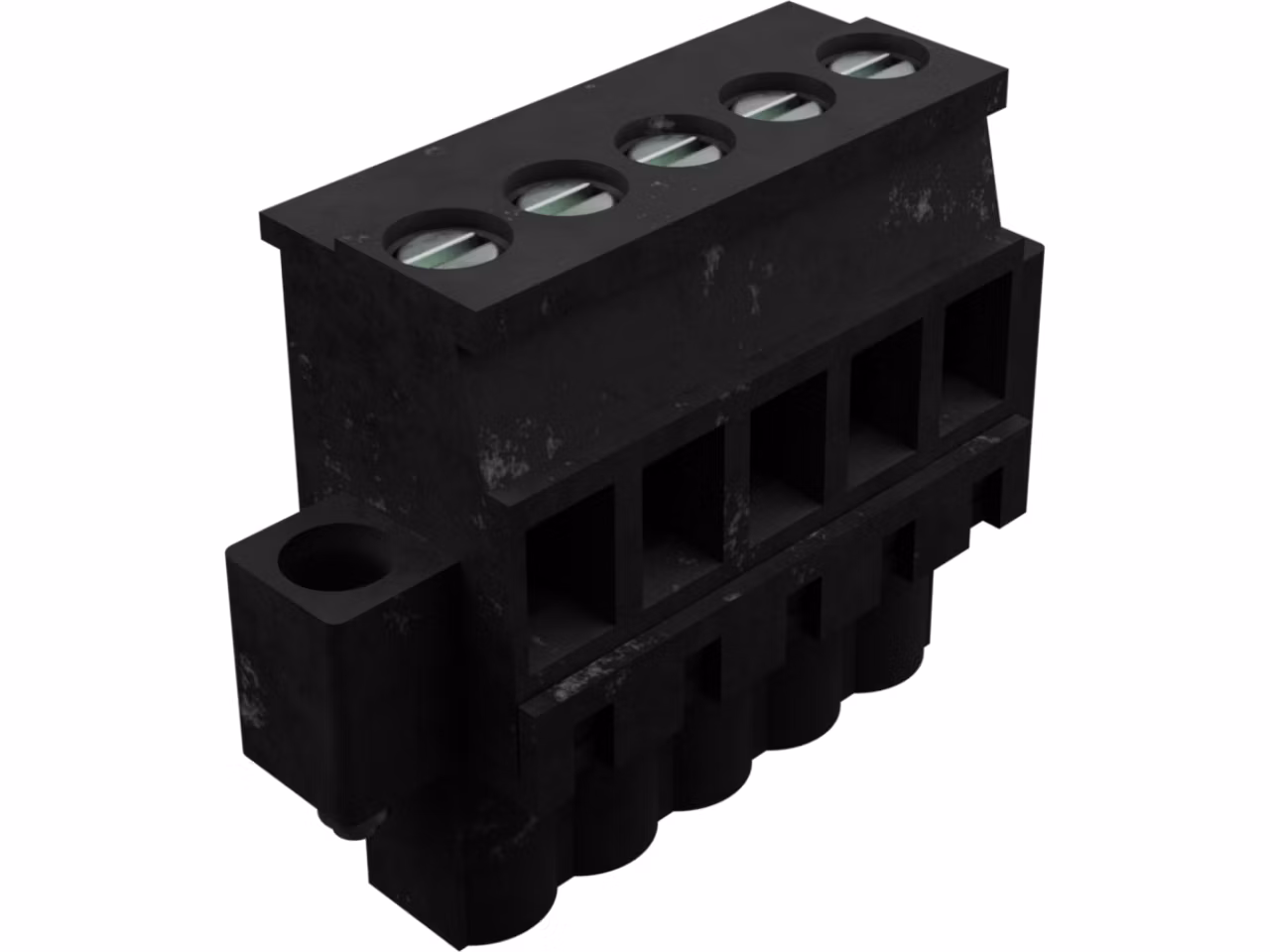 5.00mm Pitch Eurostyle Vertical Plug, with Retention Screws and Standard Imprinting, Rear Wire Entry, Gold (Au) Plated, Black, 5 Circuits for sale